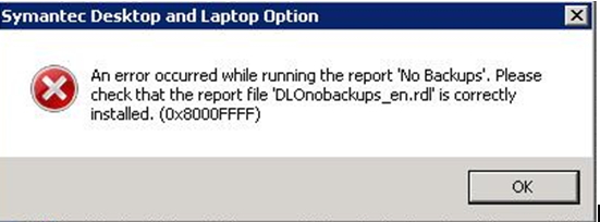 An error occurred while running the report No Backups - Techyv.com